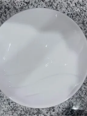 Kitchen | White Ceramic Cake Or Pastry Stand Plate With Subtle Wave ...